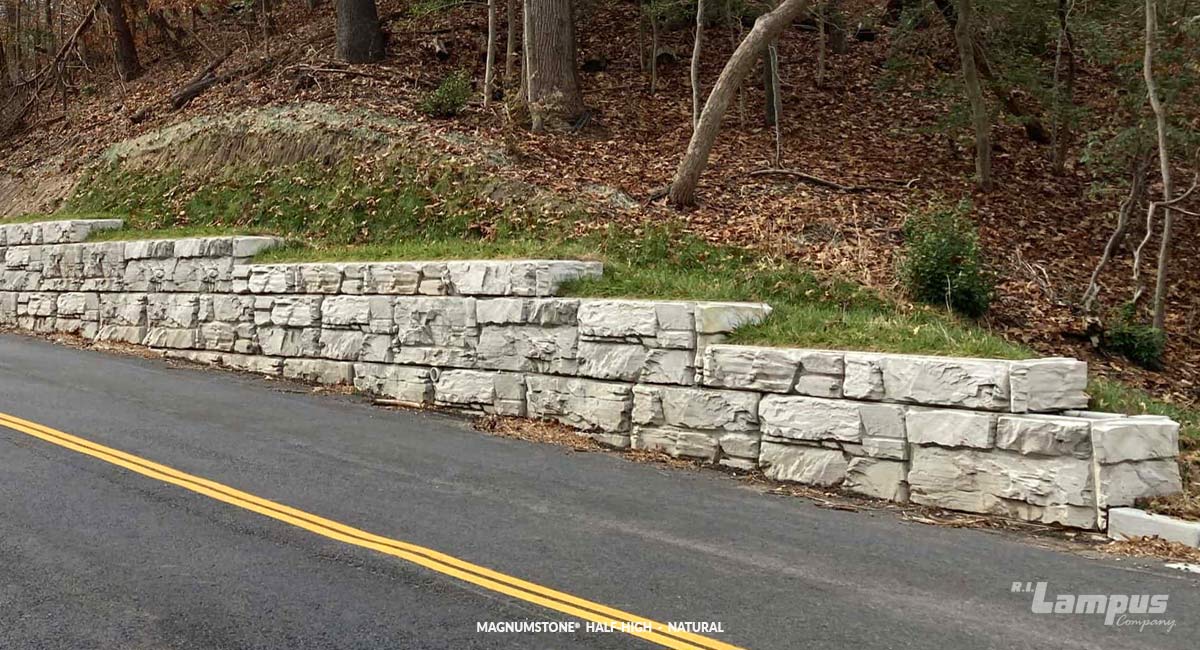 MagnumStone Half-High Retaining Walls | R.I. Lampus